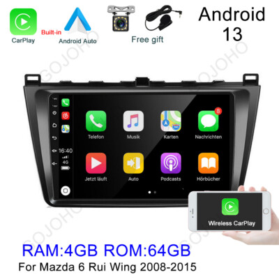 64GB Android 13 Car Radio Stereo Carplay GPS Navi For Mazda 6 Rui Wing ...