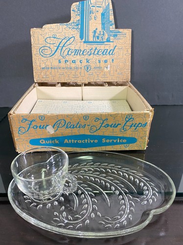 Vtg Federal Glass Homestead Hospitality Wheat Luncheon Snack Plate ...