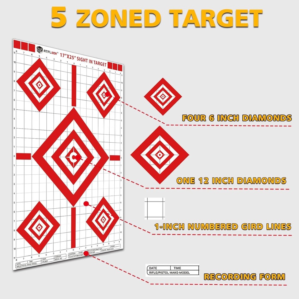 Atflbox Sight in Shooting Range Paper Target, 17X25 Inch Paper Shooting ...