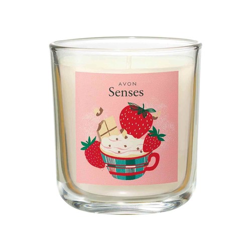 AVON STRAWBERRY WHITE HOT CHOCOLATE CANDLE ONE WICK NEW IN BOX! | eBay