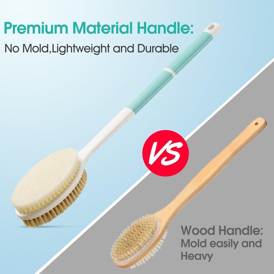 Backski Back Scrubber Anti Slip for Shower,Back Brush Long Handle with ...