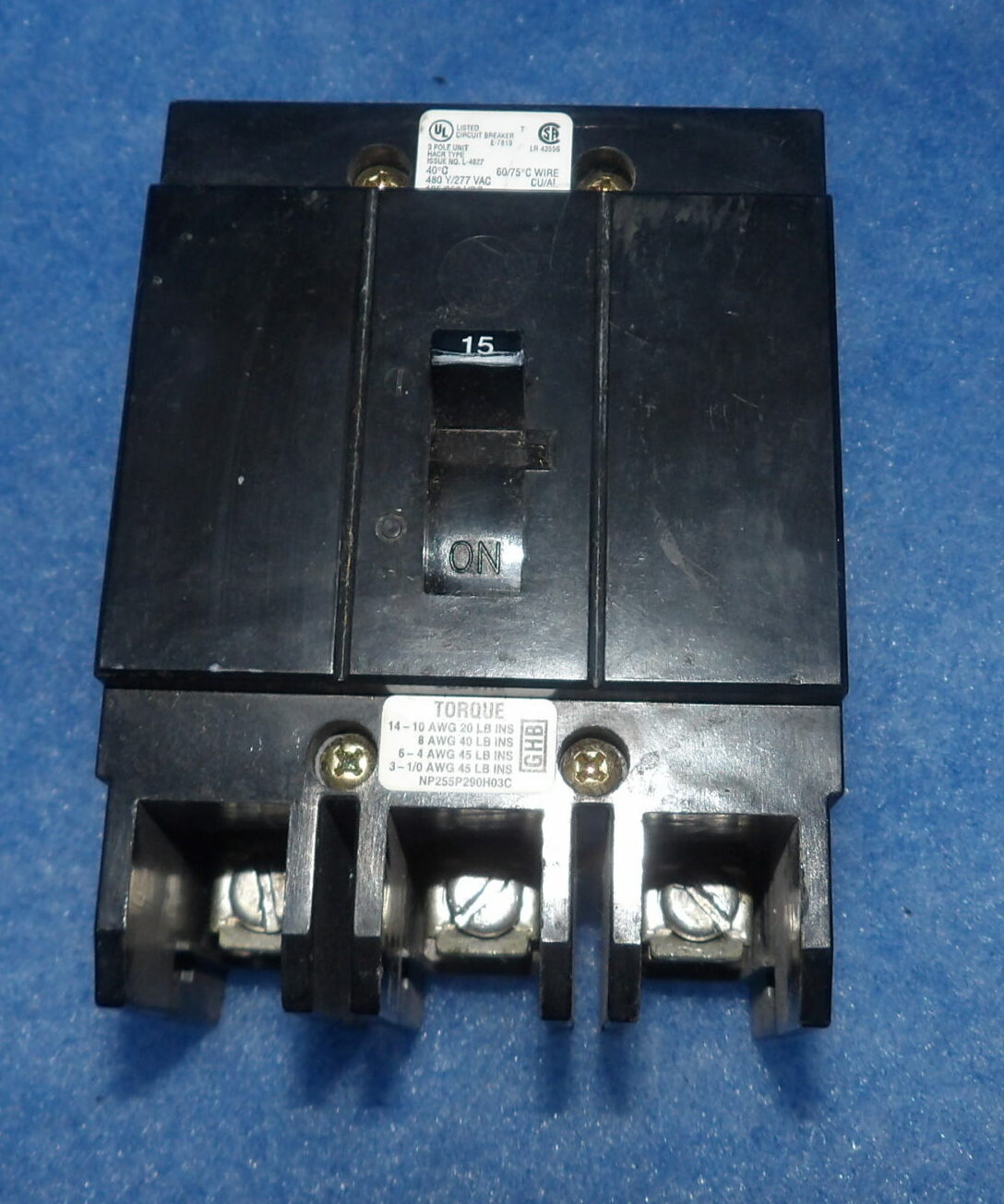 Cutler Hammer GHB3015 3 Pole 15A Circuit Breaker + 1 Year Warranty | eBay