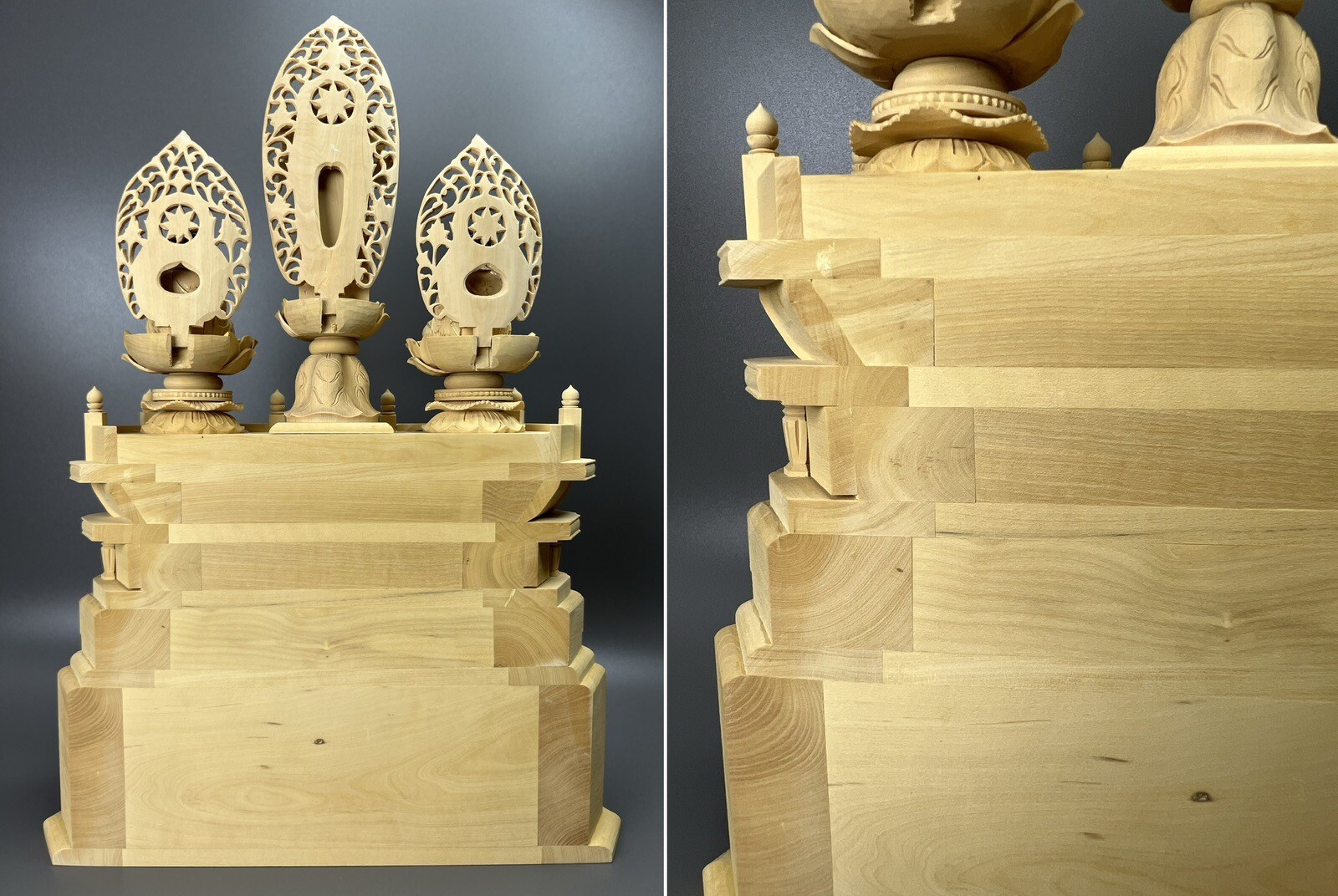 Japanese Nichiren Sanposon Buddhist Gohonzon Statue Butsuzo Set | eBay UK