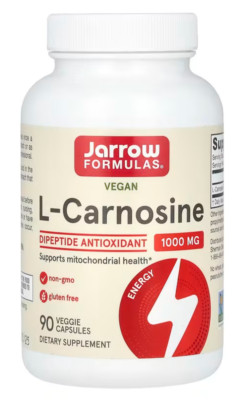Jarrow Formulas L-Carnosine Dipeptide Antioxidant - 1000 mg - 90 Caps ...