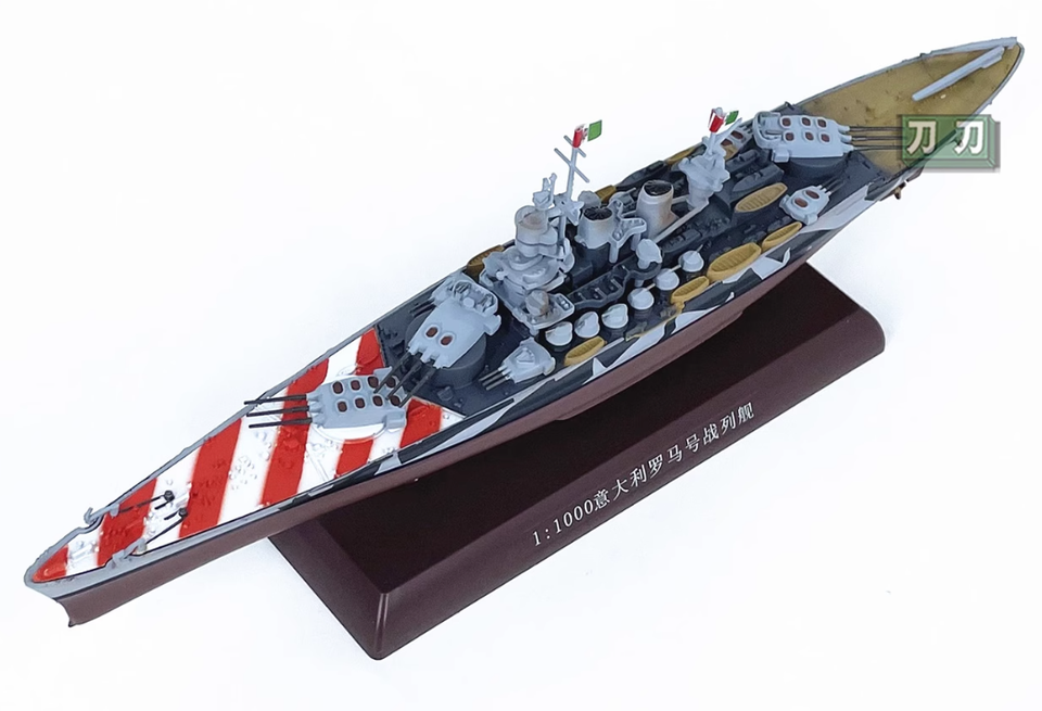 1:1000 Italian Battleship Rome Warship Model Alloy Finished Products | eBay