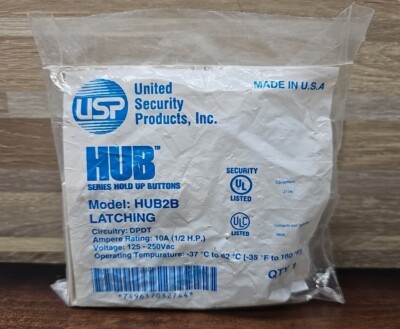 NEW UNITED SECURITY PRODUCTS HUB2B Latching Hold-Up Button DPDT | eBay