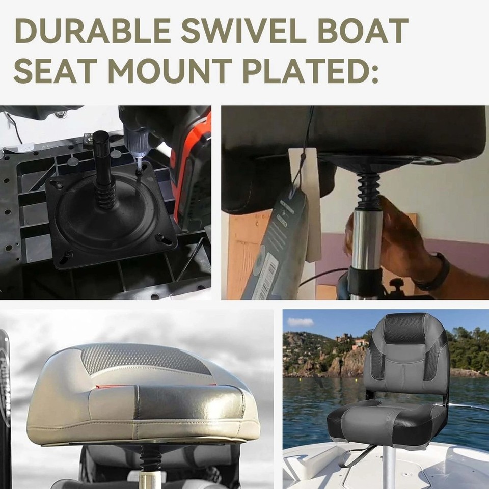 Boat Seat Pin Mount Plated & Spring for Pontoon Jon Boat Bass Boat ...