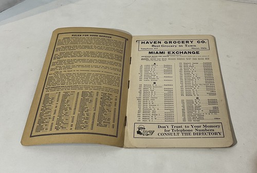 19115 Miami Oklahoma Telephone Directory Book -Bell System Cardstock 6 ...