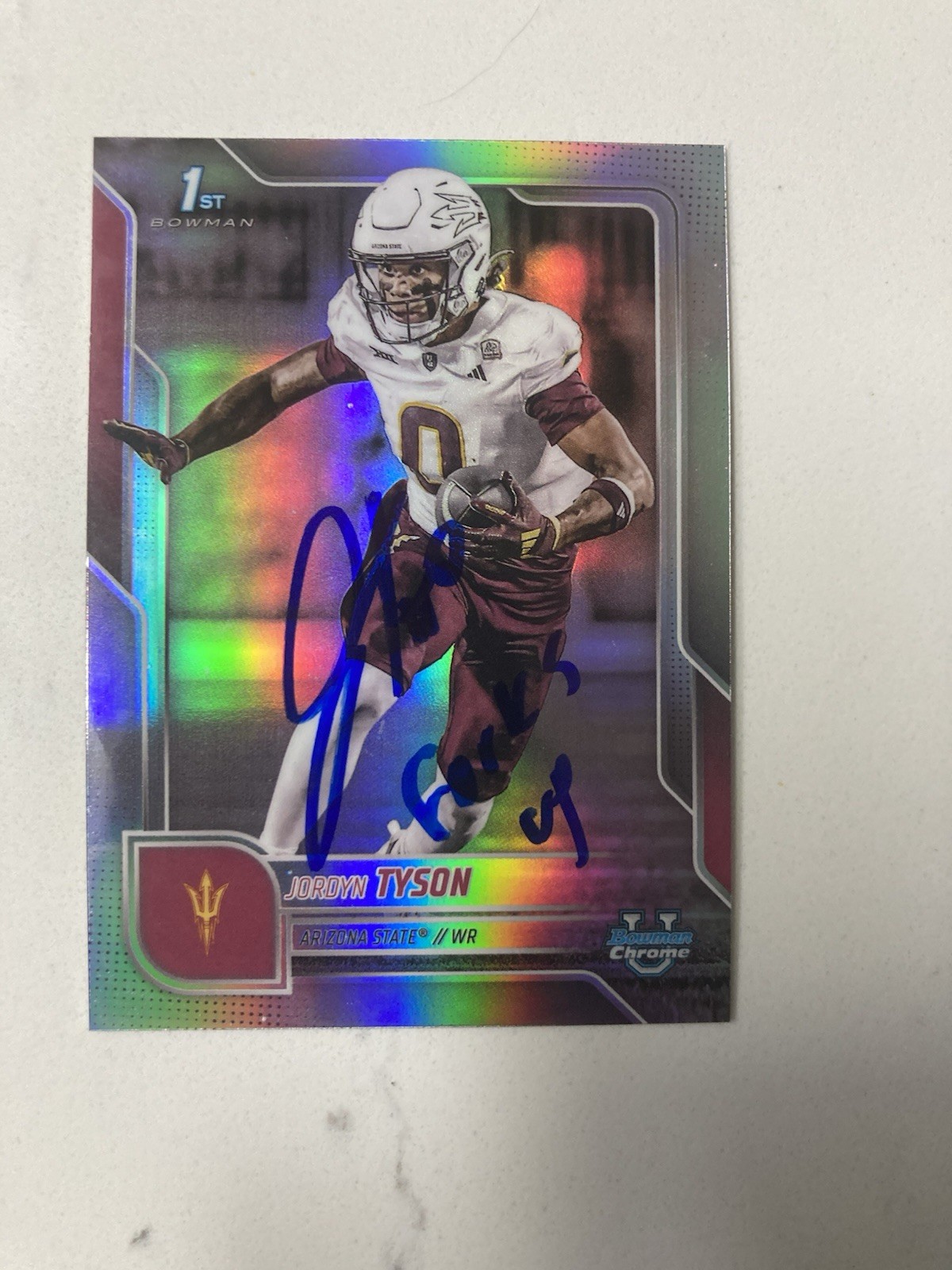 JORDYN TYSON 2025 1st BOWMAN CHROME U Refractor “forks up” RC AUTO in ...