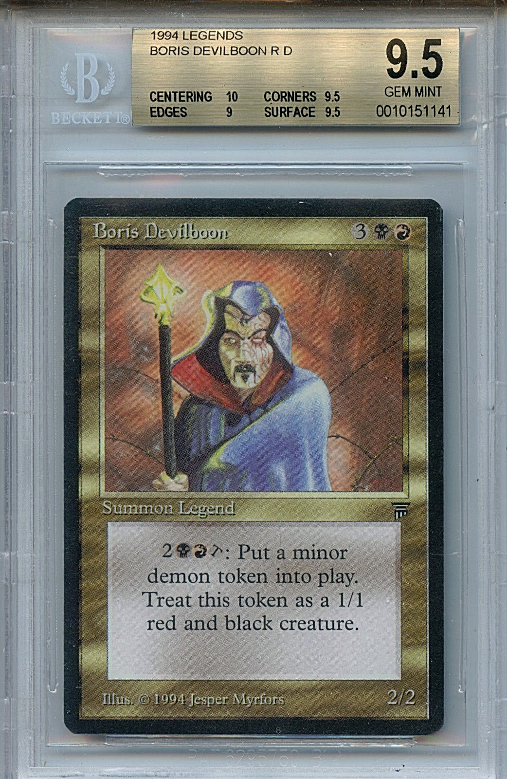 MTG Legends Boris Devilboon BGS 9.5 Gem Mint card Magic with 10 ...