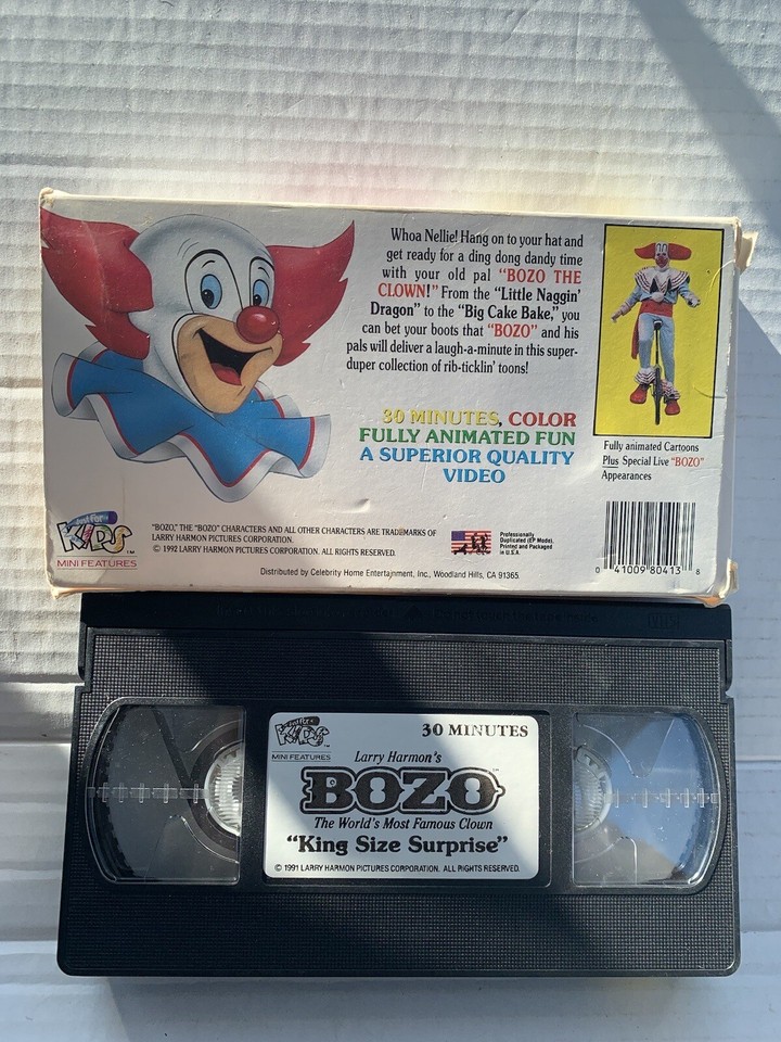 Larry Harmon's Bozo (VHS, 1992) The World's Most Famous Clown King Size ...