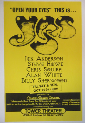 Yes Concert Poster ORIGINAL October 24-26 Tower Theater Philly ! | eBay