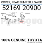 5216920900 Genuine Toyota COVER, REAR BUMPER, LOWER 52169-20900 | eBay