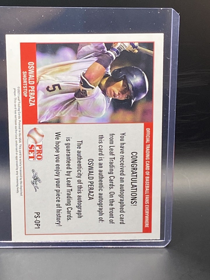 2021 Leaf Pro Set Baseball Green Auto Oswald Peraza #PS-OP1 Auto | eBay