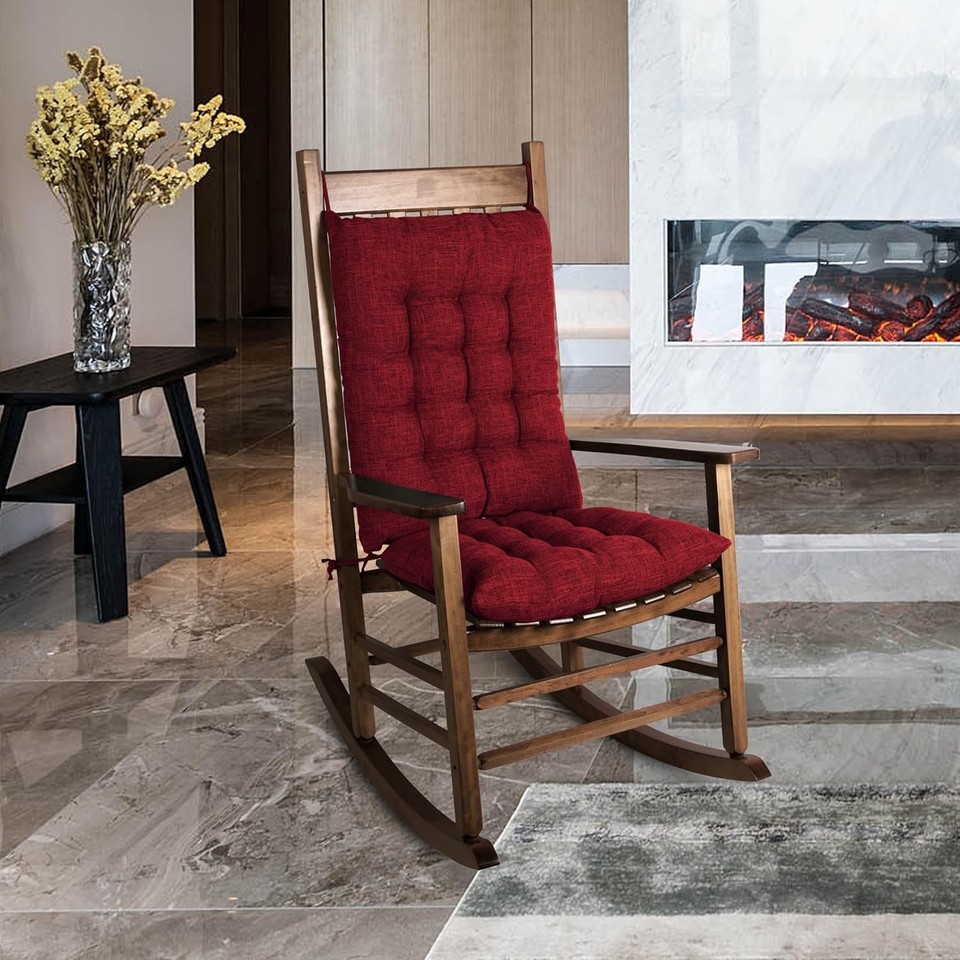 Extra Large Rocking Chair Cushion with Thick Padding 2 Pieces Set ...