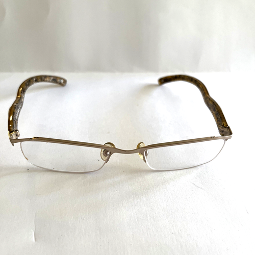 Prada Eyeglasses Half Rim Italy Designer Frames Only Gold 51-19-135 | eBay