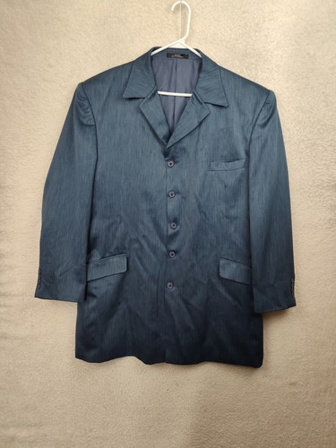 Vanetti Men Suit 52R Blue 100% Polyester Single Breasted Classic Fit ...