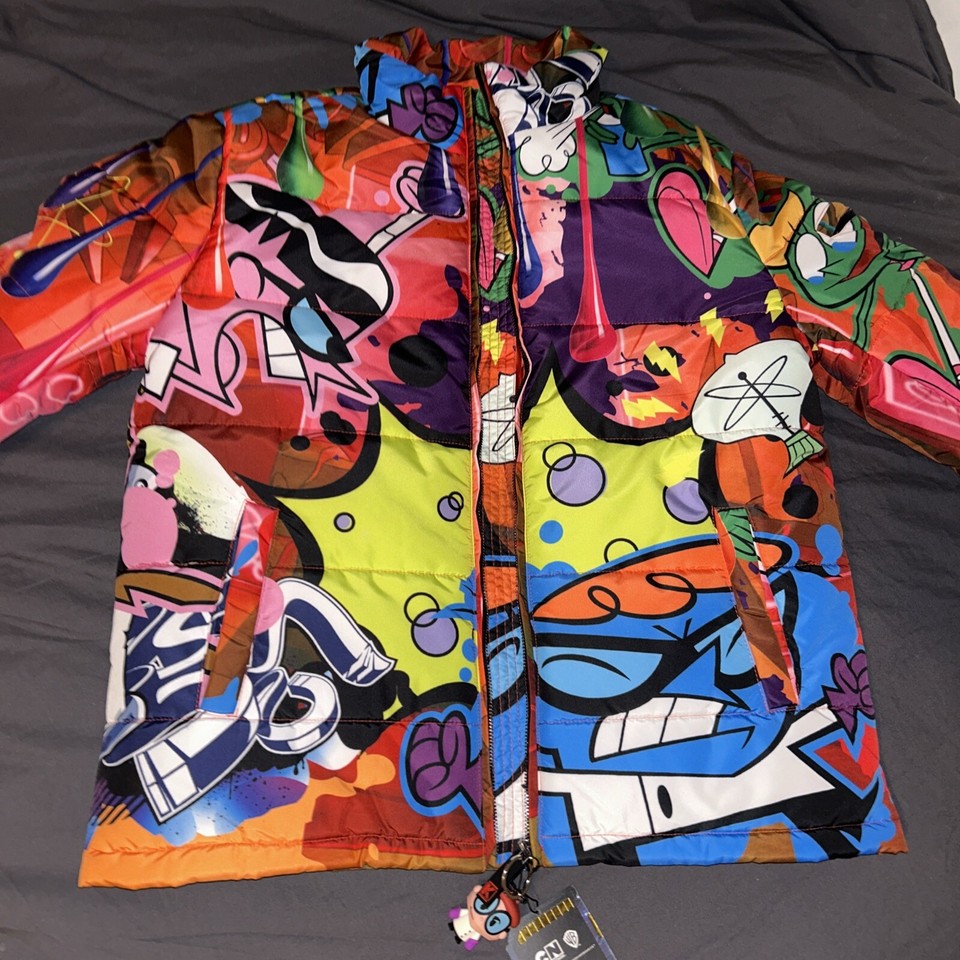 NWT Medium dexters laboratory dekryptic puffer jacket coat mandark dee ...