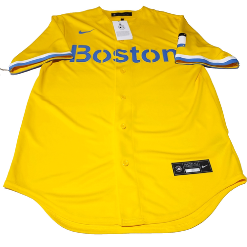 Boston Red Sox Blank Yellow City Connect 617 Jersey Men's M NWT ...