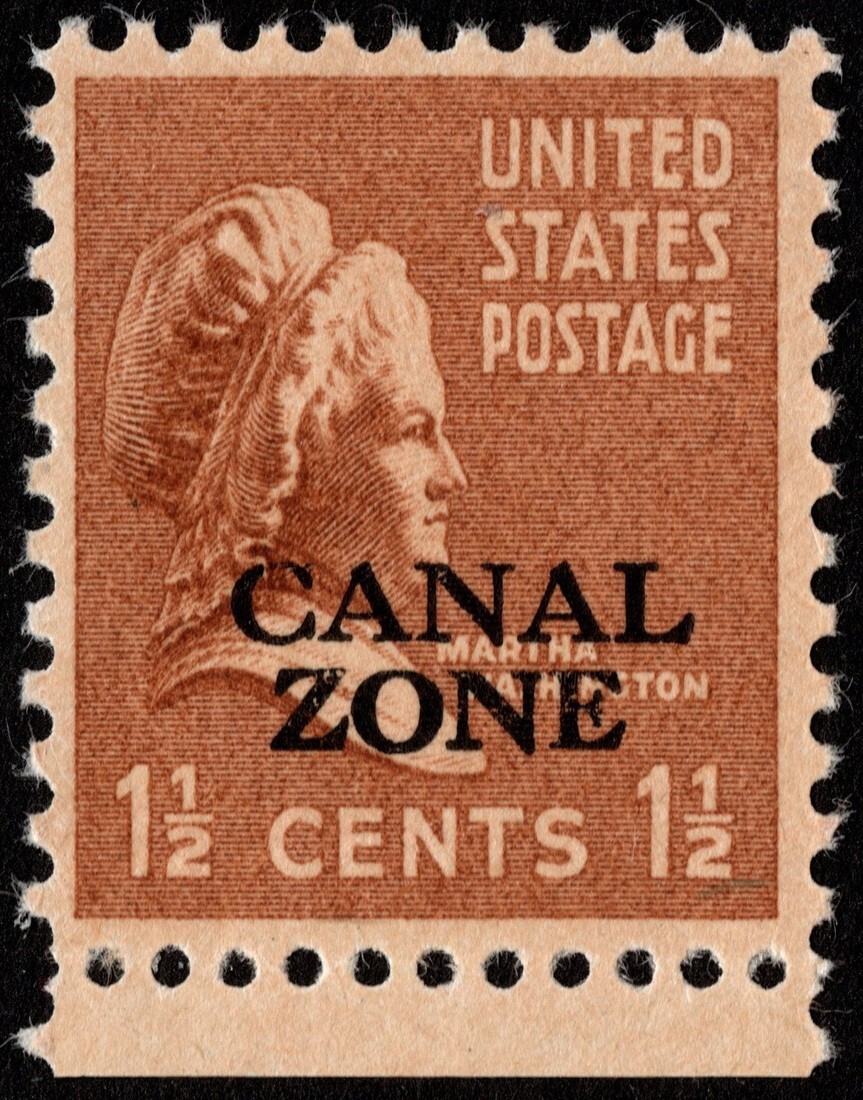 Canal Zone - 1939 - 1 1/2 Cents Bister Brown Martha Washington Issue ...