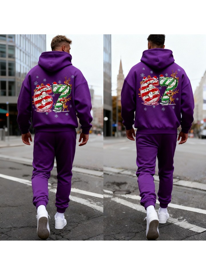 Men's Christmas trendy cool suit, bright eye-catching hooded sweatshirt ...
