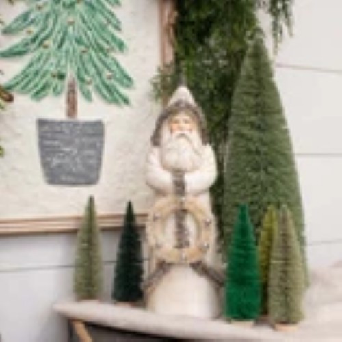 Ragon House Vintage Look Belsnickle Santa Antique White w/ Silver ...