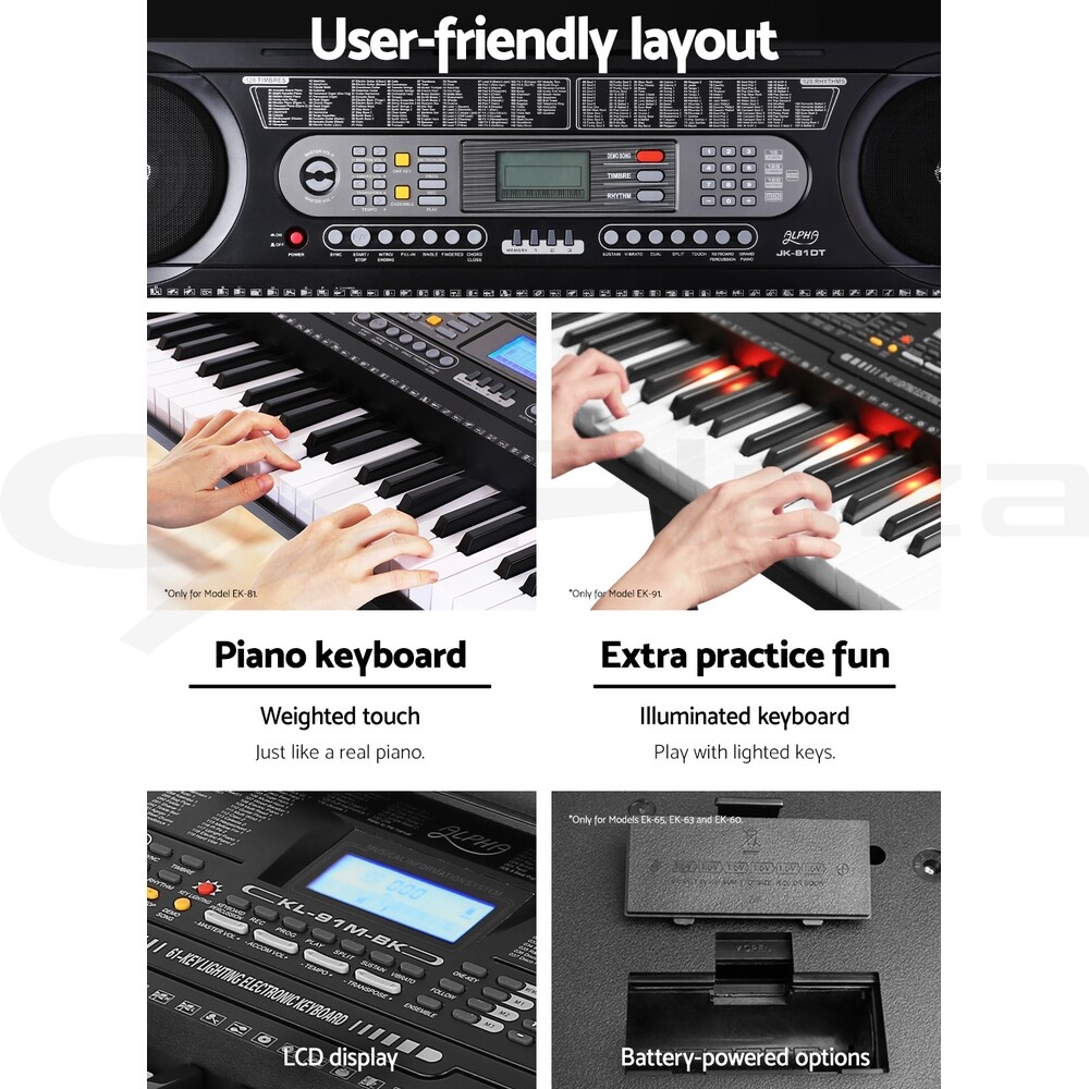 Alpha 61 Keys Electronic Piano Keyboard Digital Electric Keyboards 6 ...