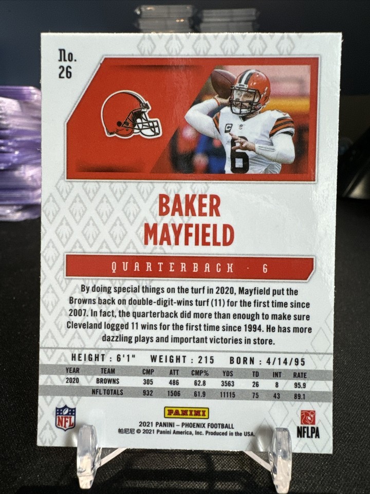 2021 Phoenix Baker Mayfield FIRE BURST PRIZM card #26 | eBay