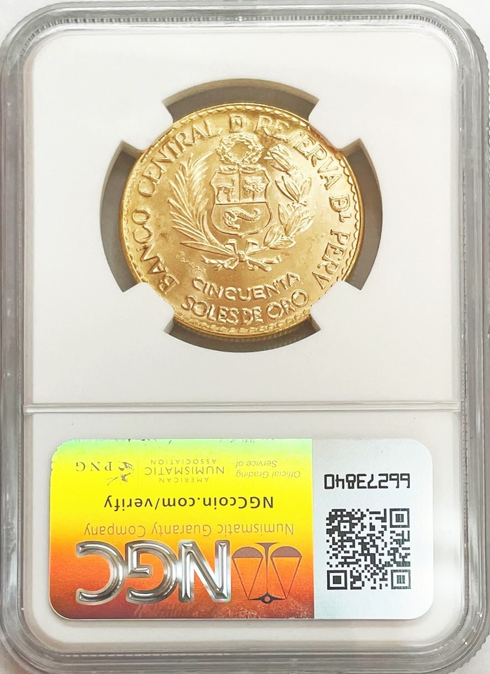 1965 GOLD PERU 50 SOLES LIMA MINT ANNIVERSARY COIN NGC MINT STATE 66 | eBay