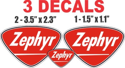 3 Vintage Style Zephyr Gasoline Decals - Great for Dioramas, Gas, Oil ...