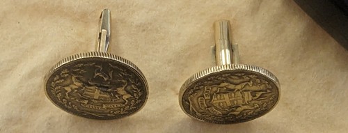 GENUINE Hudson’s Bay Co Cufflinks 1850s Beaver Fur Trade Token brass ...