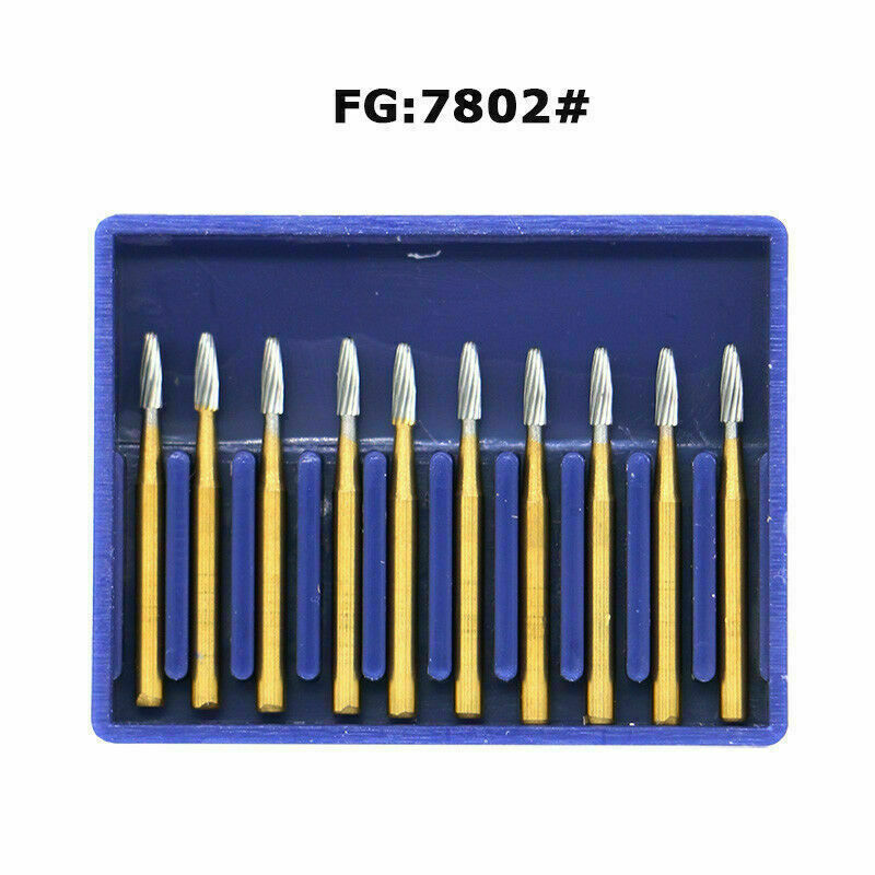 10 Pcs Dental Carbide Trimming & Finishing Burs FG7404/7406/7408/7901 ...
