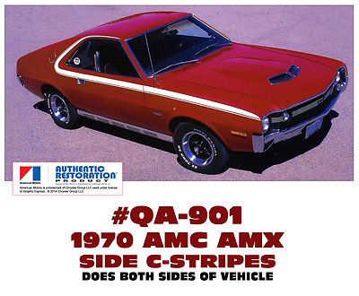 QA-901 1970 AMC - AMERICAN MOTORS - AMX SIDE C-STRIPE DECAL - LICENSED ...