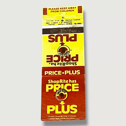 Shop Rite Price Plus Grocery Store Vintage Matchbook Cover A173 | eBay