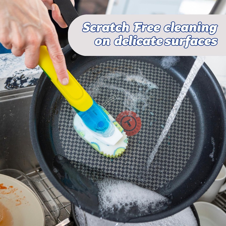 Scrub Daddy Dish Daddy Dish Wand & Connector Head, Soap Dispensing Dish ...