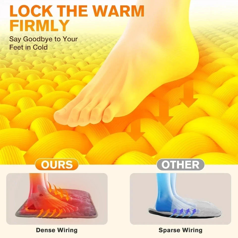 Electric Heated Foot Warmer Double Sided Feet Warmers for Women Men ...