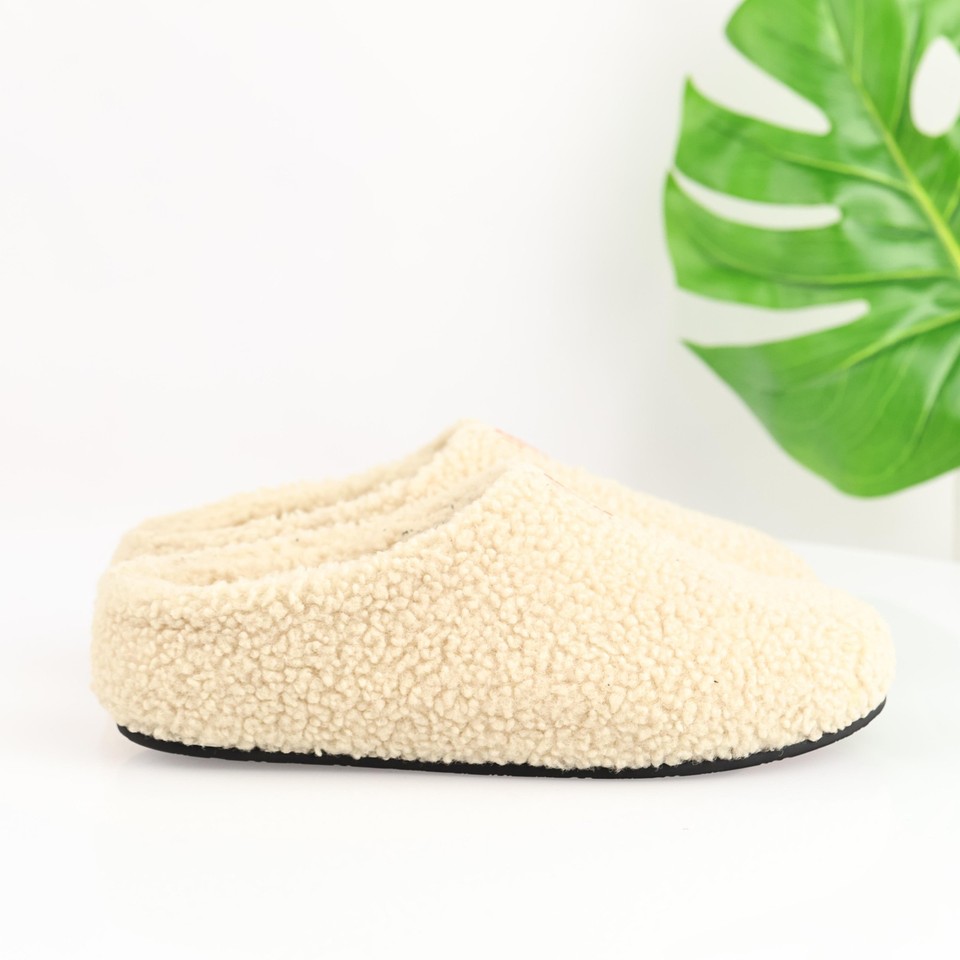 Bombas Shoes Womens Sunday Slippers Size 8 Cream Sherpa Fleece Mule ...