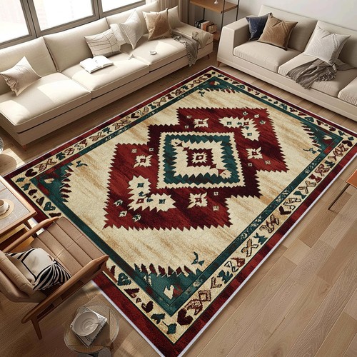 Southwestern Area Rug Western Aztec Washable 6x9 Southwest Rugs for ...