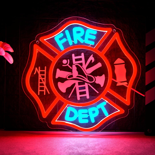 Firefighter Neon Sign, Personalized Metal Name Led Light Sign for Wall ...