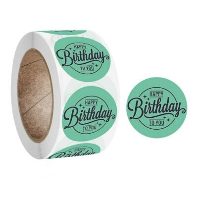 40 HAPPY BIRTHDAY STICKER ENVELOPE SEALS LABELS STICKERS 1" ROUND FREE ...