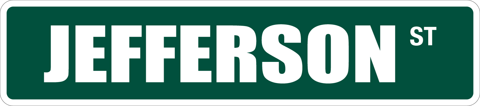 *Aluminum* Jefferson 4" x 18" Metal Novelty Street Sign SS 1946 | eBay