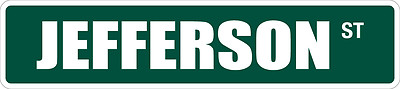 *Aluminum* Jefferson 4" x 18" Metal Novelty Street Sign SS 1946 | eBay