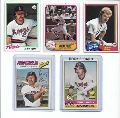 Jerry Remy Red Sox Lot Lot of (5) w/ 1976 Topps Rookie #229 & 1977 ...