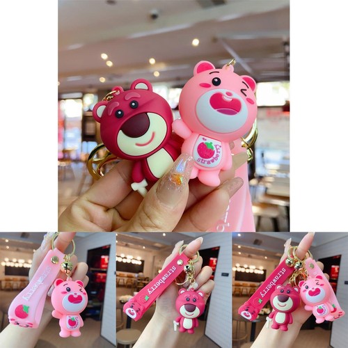 Charming Stberry Bear Plush Keychain Cute Cartoon Adornment For Keys | eBay