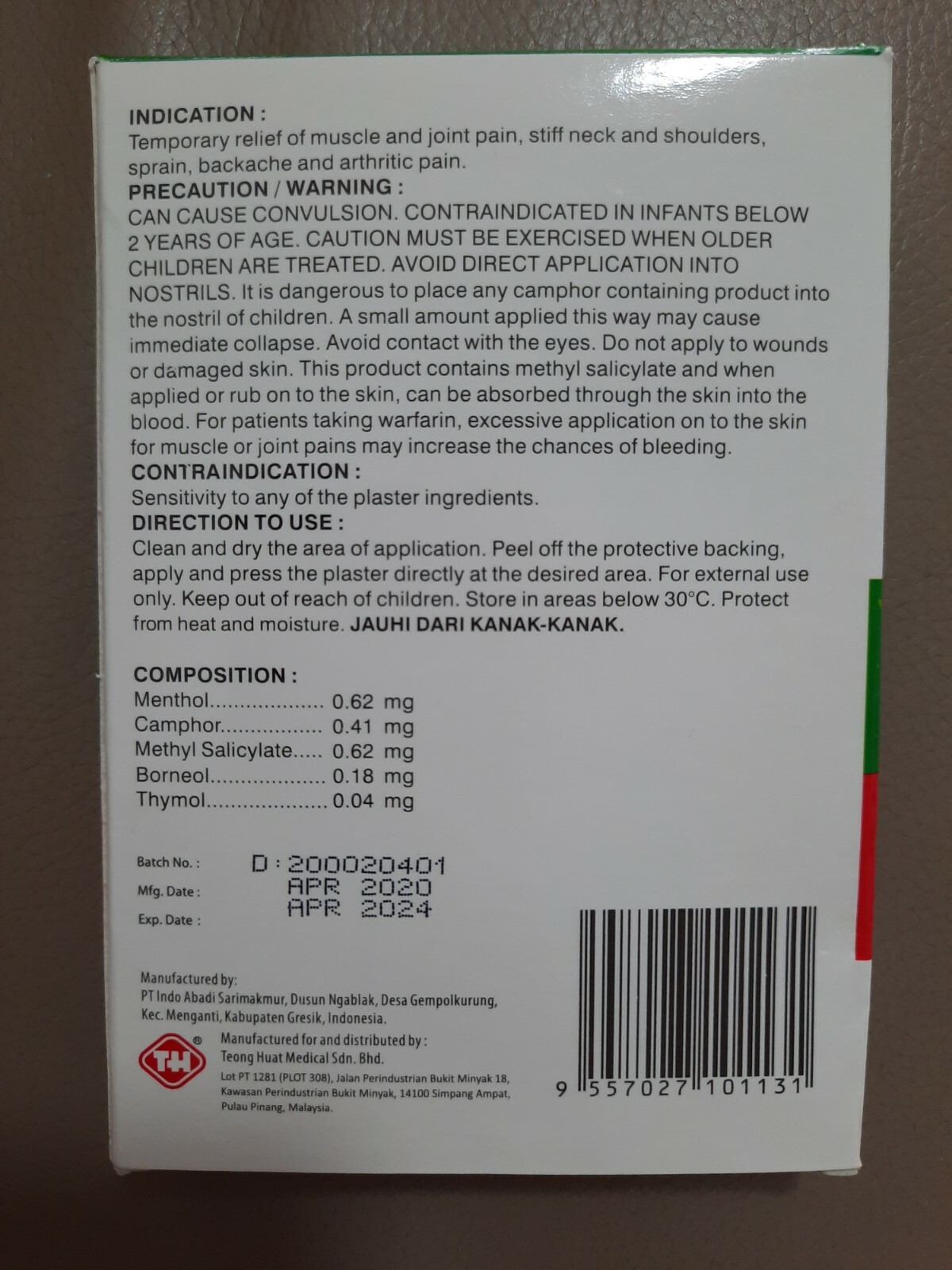 100 Patches Pain Relieving Patch Medicated Plaster KOYOK Hundredplast ...