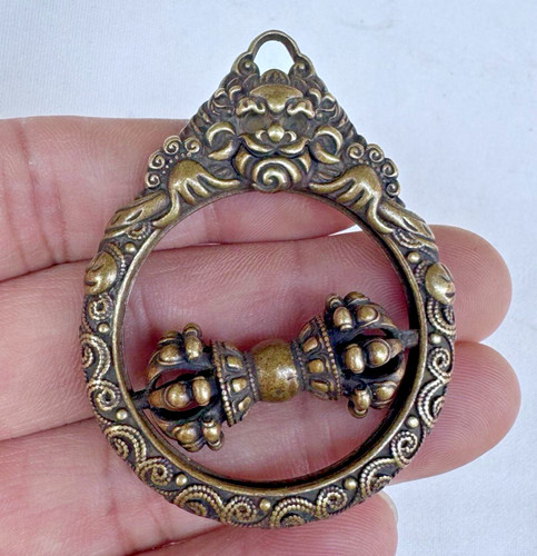 Old Chinese Tibetan Buddhism Copper Zibaza Nine legged diamond pestle ...