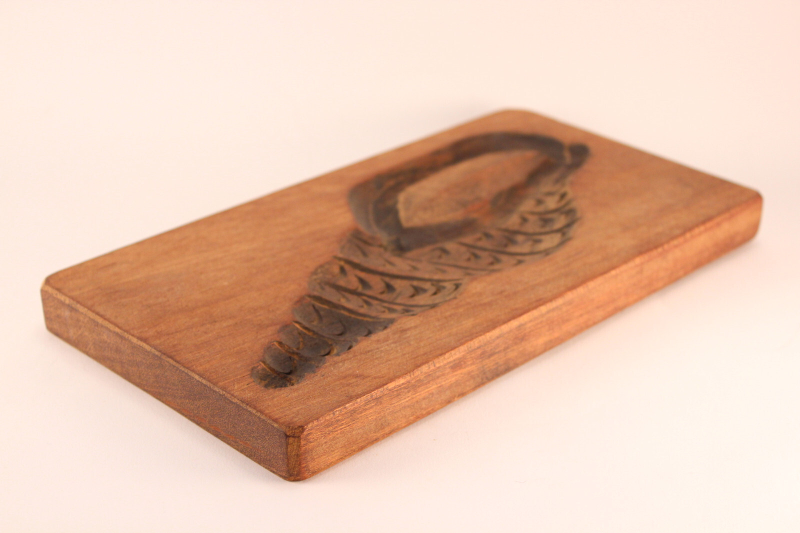 Vtg Springerle Speculaas Butter Cookie Casting Stamp Press Mold Conch ...