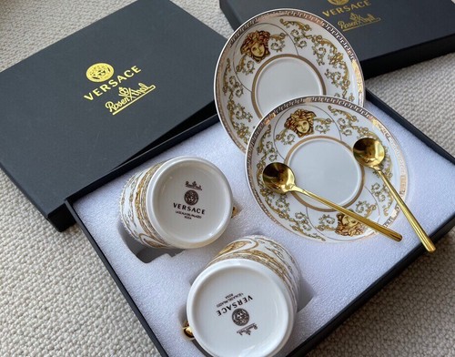 Versace Coffee Cups and Saucers 6 Piece Gift Set Afternoon Tea Cups and ...