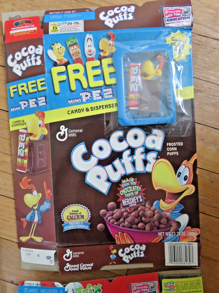 PEZ Set Of General Mills Cereal Boxes of Mini Pez Dispensers. RARE ...