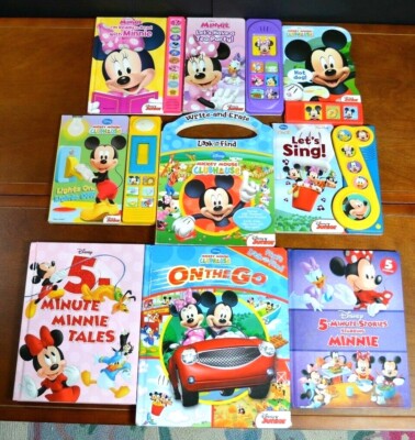 Lot 9 MINNIE & MICKEY MOUSE Board Books PLAY-A-SOUND Disney Clubhouse ...